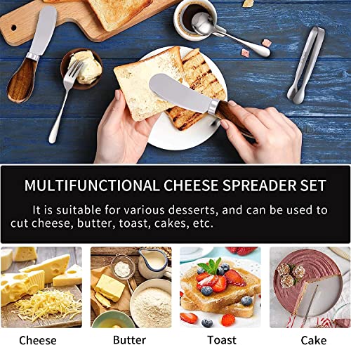 Charcuterie Accessories(25 Psc), Cheese Spreaders For Charcuterie Board, Mini Serving Spoons, Blank Toothpick Flags,Bowl For Christmas Pastry Making,forks And Mini Serving Tongs