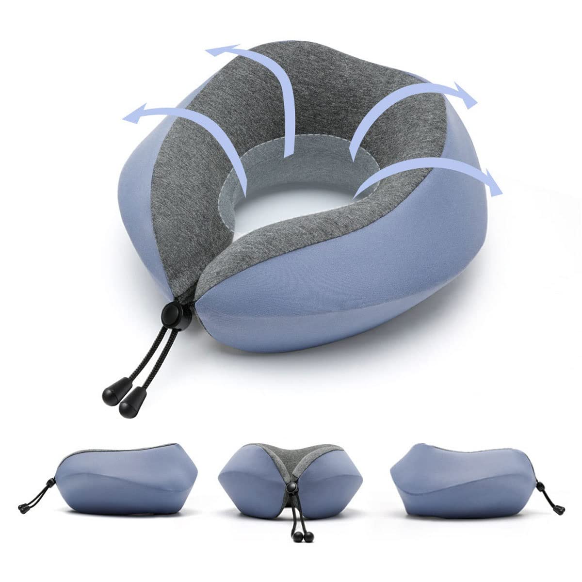 Feilx Travel Pillow - Memory Foam Neck Pillow Support Pillow, Support Cushion U Shaped Portable Travel Pillow for Kids Adults Aircraft Car Train Office