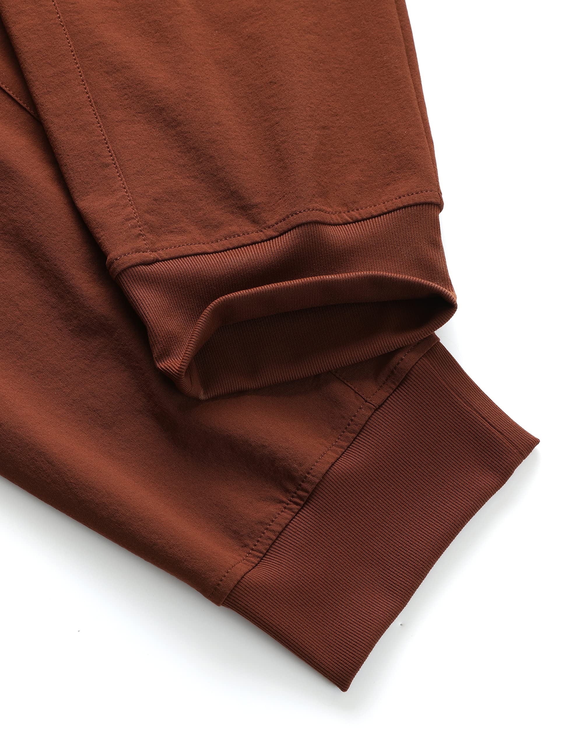 CRZ YOGA Athletic Joggers for Men 29" Lightweight Water Resistant Outdoor Workout Pants with Zip Pockets Dark Brown Large