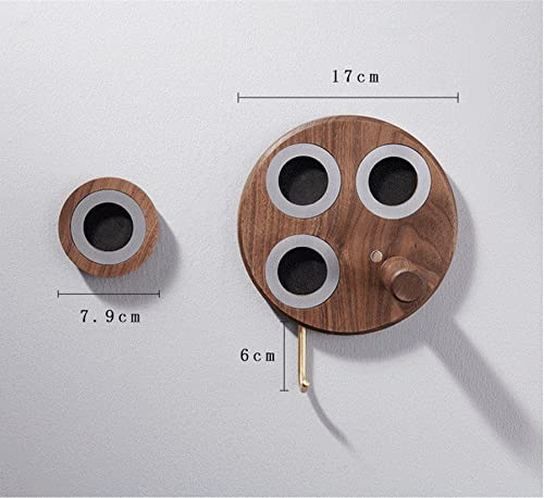 SimLiTa Wood Wall Mount Holder for Dyson Hair Dryer, Wood + Strainless Still Magnetic Wall Bracket Frame for Dyson Supersonic Hair Dryer. (Walnut)