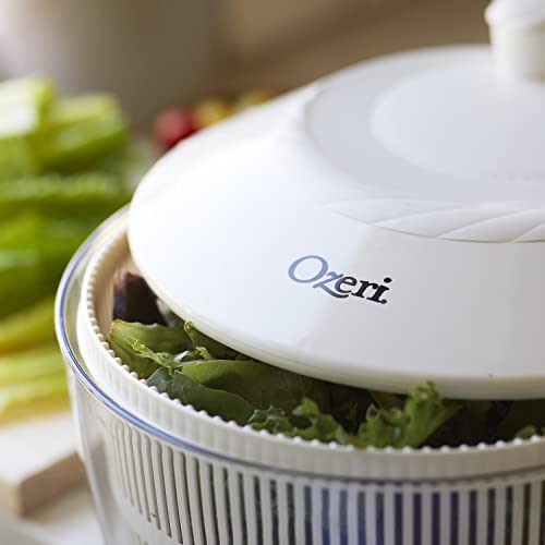 Ozeri Italian Made Fresca Salad Spinner and Serving Bowl, BPA-Free,White