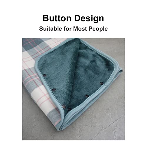 Weavric Light Blue Wearable Blanket, Sleeveless Poncho with Buttons, Bed Throw, Shawl, Cape, Comfy Soft Warm Fleece Plush, Wearing Front and Back