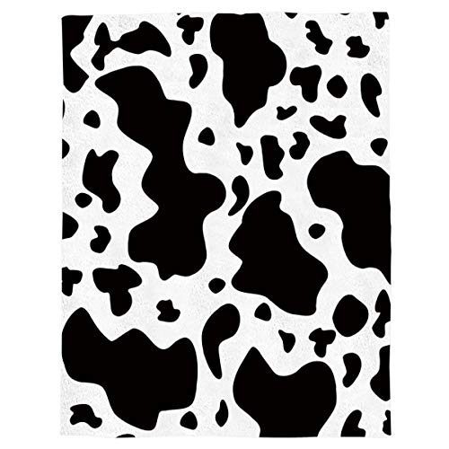 Singingin Super Soft Cozy Bed Fleece Blanket Throw Black and White Graffiti Dairy Cows Spots 39×49inch Fuzzy Plush Lightweight Couch Blankets Microfiber Provides Comfort and Warm All Season