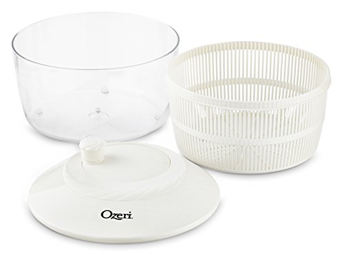 Ozeri Italian Made Fresca Salad Spinner and Serving Bowl, BPA-Free,White