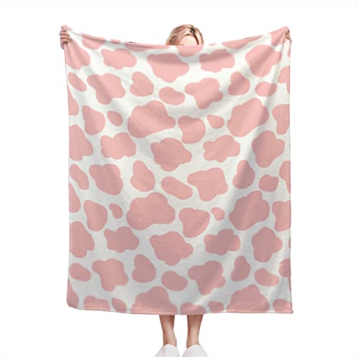 MAZACUIR Pink Cow Print Blanket Cow Blanket,Pink Throw Blanket Cow Print Throw Blankets ,Cow Throw Blanket, Cow Blanket for Adults cowprint Blanket -40X50 IN-01