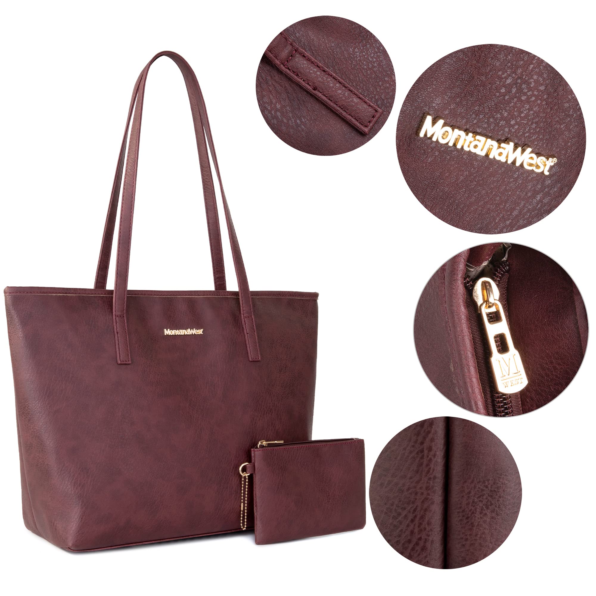 Montana West Tote Bags Large Leather Purses and Handbags for Women Top Handle Shoulder Satchel Hobo Bags MWC-028BDY