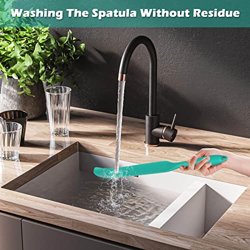 Silicone Blender Spatula for Vitamix - Blade Scraper Easy to Reach Under Blender Blades and Edges, Silicone Rubber Grip with Hanging Holes Reusable (Cyan)