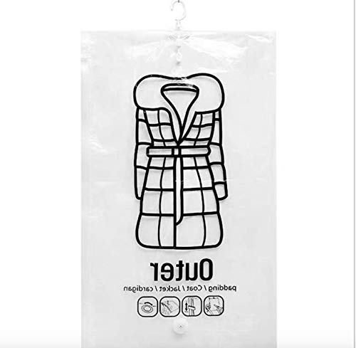 ZUKUN Hanging Vacuum Space Saver Bags for Clothes 4 Pack (2 Pack 43.3''x26.4'' and 2 Pack 35.4x26.4'', Vacuum Seal Storage Bag Clothing Bags for Suits, Closet Organizer and Storage