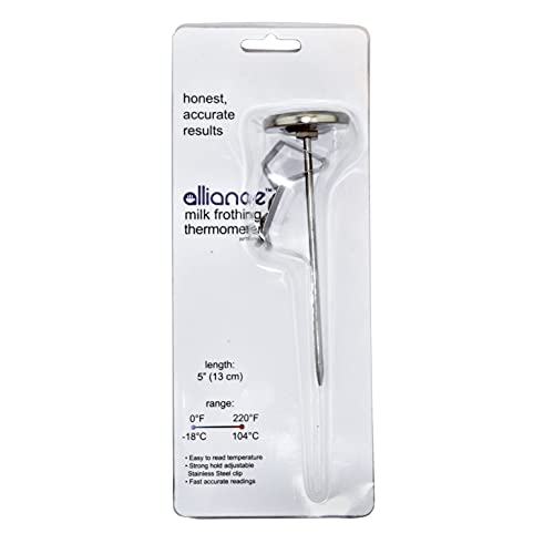 ALLIANCE BREW GEAR Milk Frothing Thermometer with Clip, White, One Size
