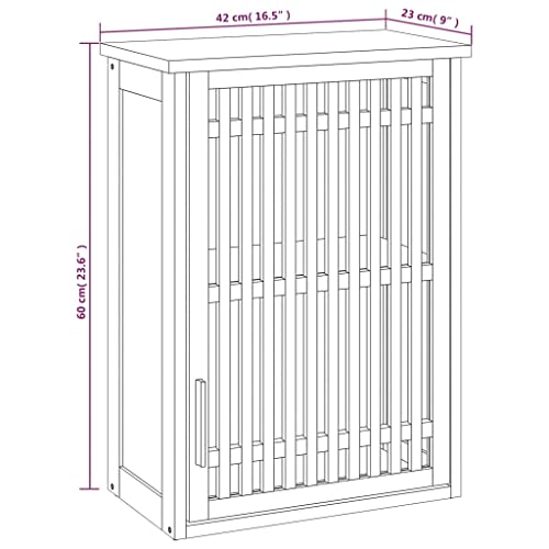 vidaXL Wall-Mounted Bathroom Cabinet Wall Mounted Over-The-Toilet Storage Organizer Space Saver Medicine Cabinet with Shelf Solid Wood Walnut