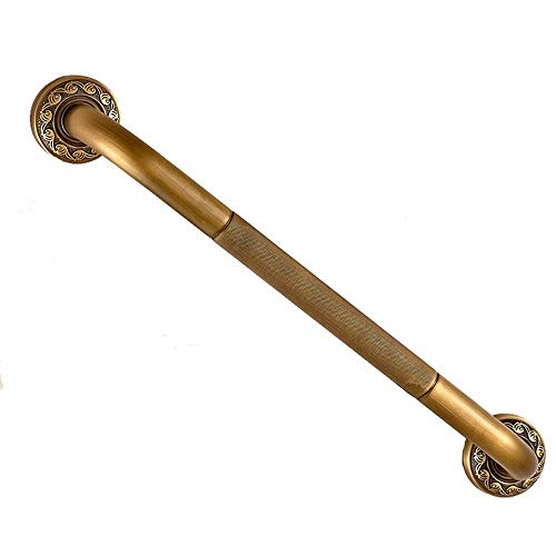 CRODY Bath Wall Attachment Handrails Grab Bar Rails Bathroom Grab Bar, Wall-Mounted Straight Hair Towel Rack, Sturdy Copper Shower Safety Handle for Bathtub, Toilet, Bathroom, Kitchen