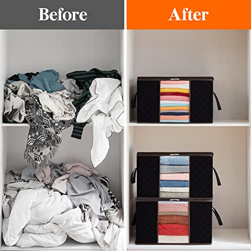 Lifewit 4 Pack 60L Clothes Storage Bag, Bundle with 8 Pack 60L Clothes Storage Bag Organizer, Black