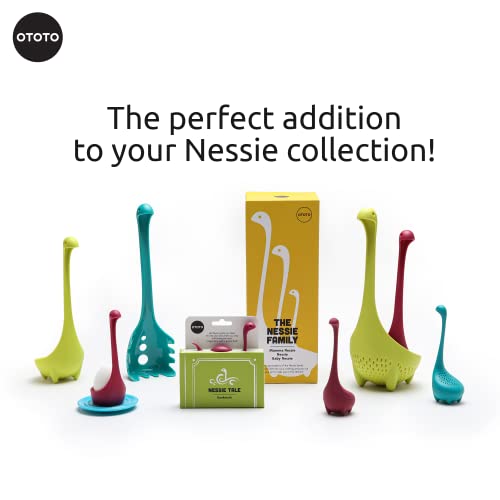OTOTO Turquoise Nessie Ladle & Green Mama Nessie Colander Value Pack - Special Edition Soup Ladle & Colander Set - Ladles for Cooking - Kitchen Colander for Pasta - Dishwasher Safe & BPA free Ladle