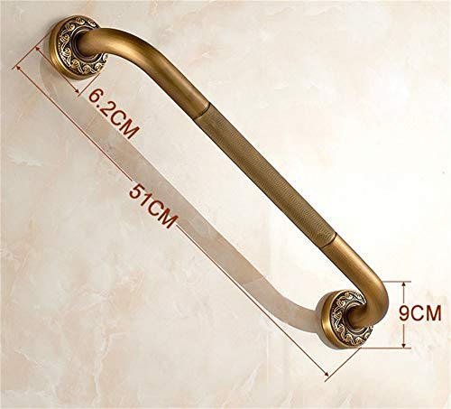 CRODY Bath Wall Attachment Handrails Grab Bar Rails Bathroom Grab Bar, Wall-Mounted Straight Hair Towel Rack, Sturdy Copper Shower Safety Handle for Bathtub, Toilet, Bathroom, Kitchen