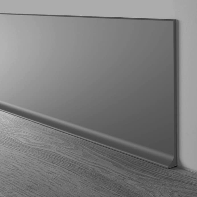 Proflex Gray Vinyl Wall Base 6 inch X 40 ft - Wall Base Trim with Super Strong Peel and Stick Adhesive Back - Flexible Self Stick Vinyl Wall Base - Easy Install Vinyl Floor Base with Toe