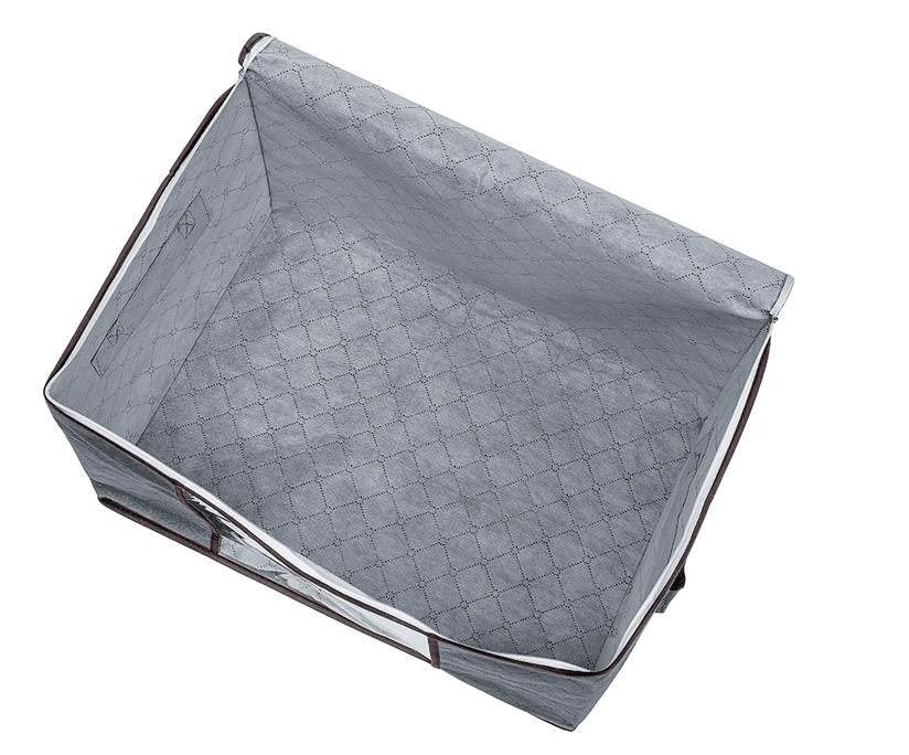 CozyShop Storage Bags for Clothes - 1 Pack Gray Containers for Blankets - Large Clothes Container with Zipper & Clear Window - Thick Fabric for Organized Underbed Storage Solution