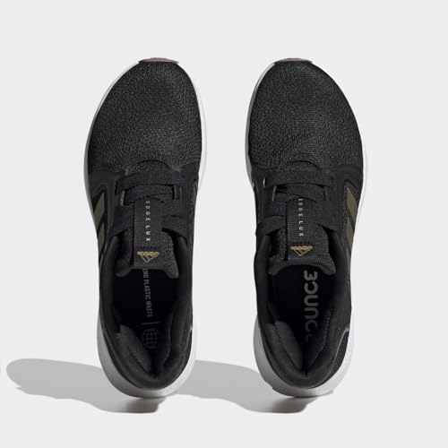 adidas Women's Edge Lux 5 Sneaker, Black/Gold Metallic/Wonder Oxide, 9