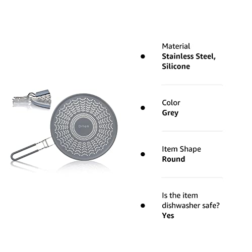 11" Silicone Splatter Screen Pan Cover with Folding Handle, Heat Insulation Cooling Mat, Strainer, Drain Board, Oil Splash Guard for Frying Pan