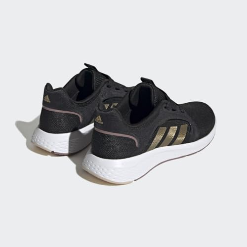 adidas Women's Edge Lux 5 Sneaker, Black/Gold Metallic/Wonder Oxide, 9