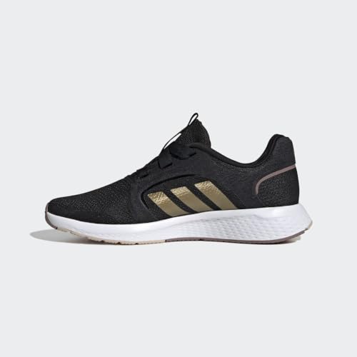 adidas Women's Edge Lux 5 Sneaker, Black/Gold Metallic/Wonder Oxide, 9