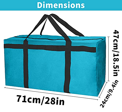 SKRYUIE Heavy-duty Oversized Storage Bag Tote Bag Reusable Mobile Bag, Light Green Moving Bag, Clothes Storage Belt, Strong Zipper and Handle, Can Be Used for Storage, University Dormitories