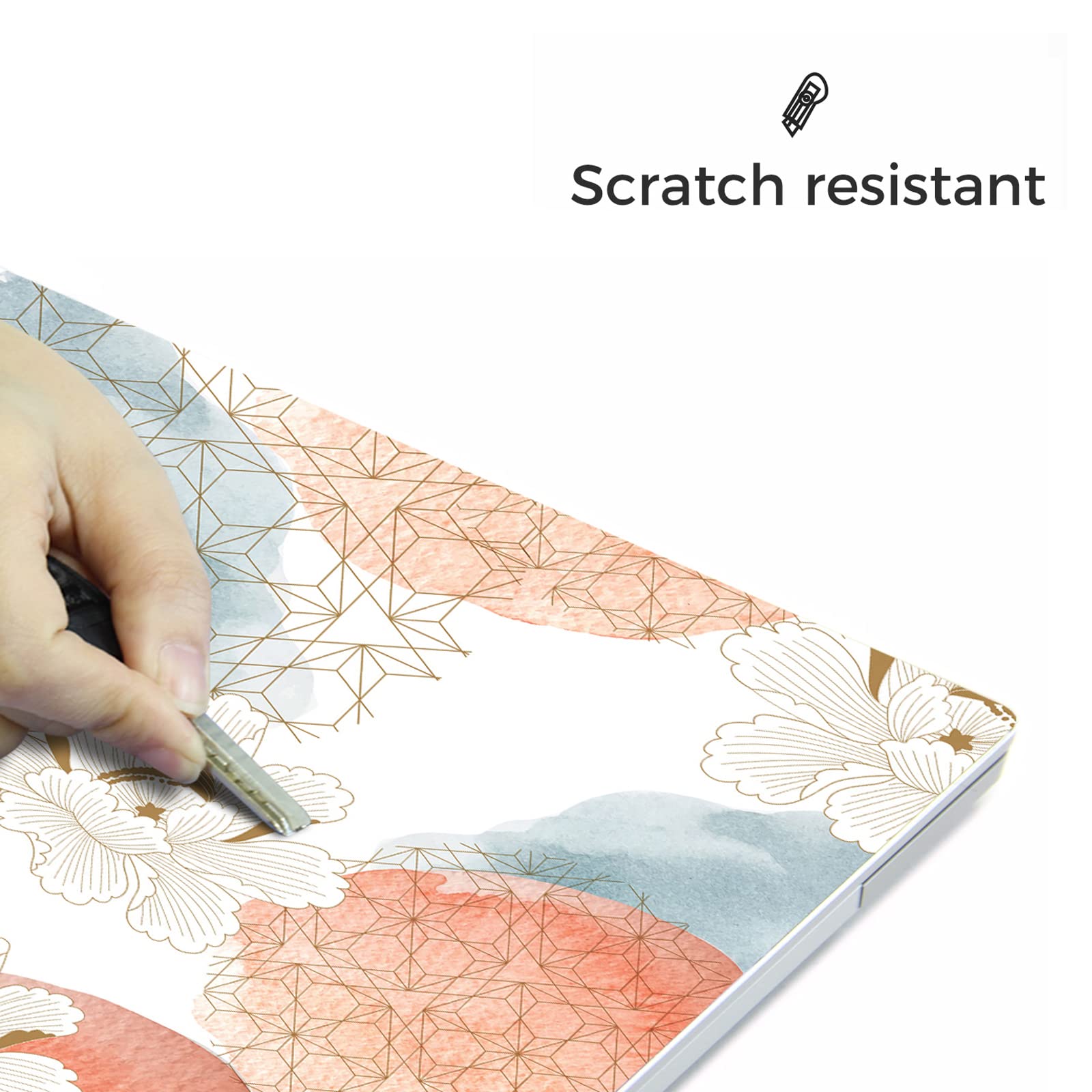 Newplenty Laptop Skin Sticker,13.3 14 15 15.4 15.6 inch Laptop Skins,Universal Vinyl Decal,Dustproof Scratch Resistant Reusable Cover Protector with Free 2 Wrist Pads (Flower 3)
