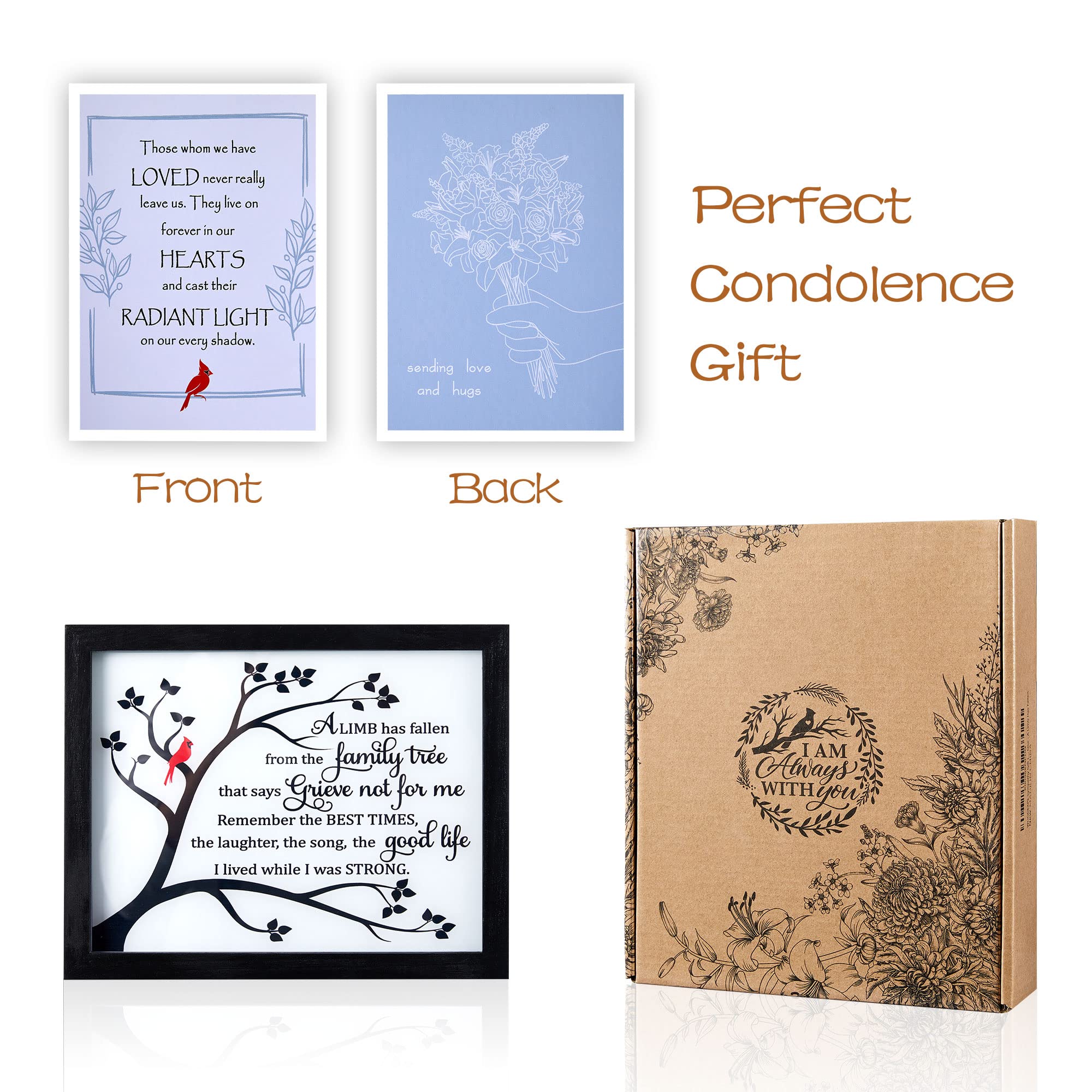 WOODEXPE Sympathy Gift LED Memorial Shadow Box Memorial Gifts for Loss of Loved One - A Limb Has Fallen