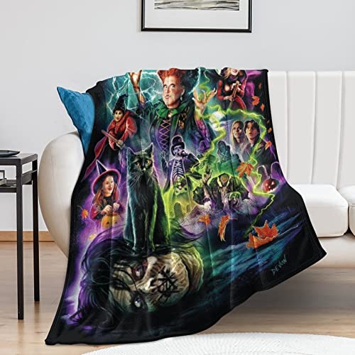 Hocus Pocus Flannel Blanket,Throw Blankets Witch Fleece Blankets Ultra-Soft Suitable for Couch Sofa Bed Home Decorations All Seasons Gifts for Women & Men 60X50 inch (HP 1, 60"X50")