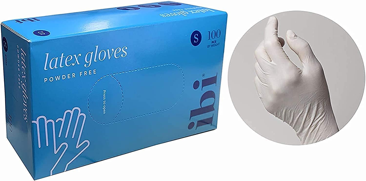 IBI Disposable Latex Gloves Powder Free 100 pcs (X-Small)