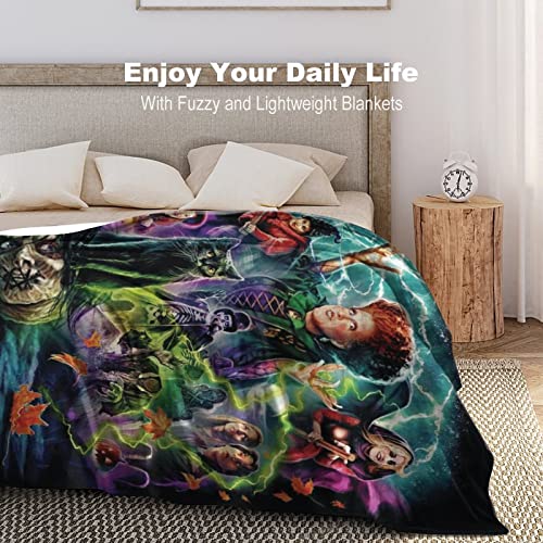 Hocus Pocus Flannel Blanket,Throw Blankets Witch Fleece Blankets Ultra-Soft Suitable for Couch Sofa Bed Home Decorations All Seasons Gifts for Women & Men 60X50 inch (HP 1, 60"X50")
