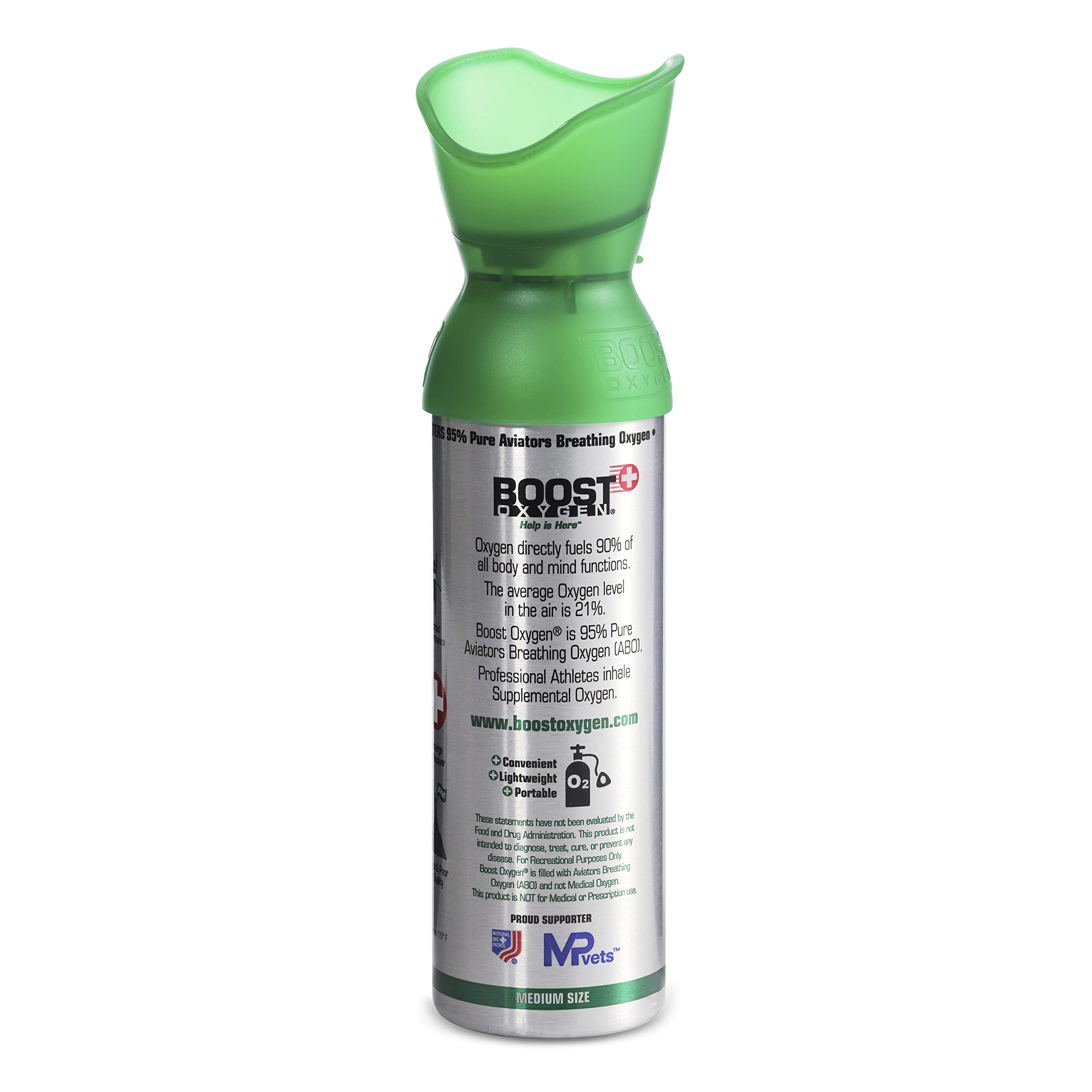Boost Oxygen Canned 4 Portable 5 Liter Natural Oxygen Canister Bottle with 1 Natural Pocket Sized Pure Canned Oxygen Bottle Canister