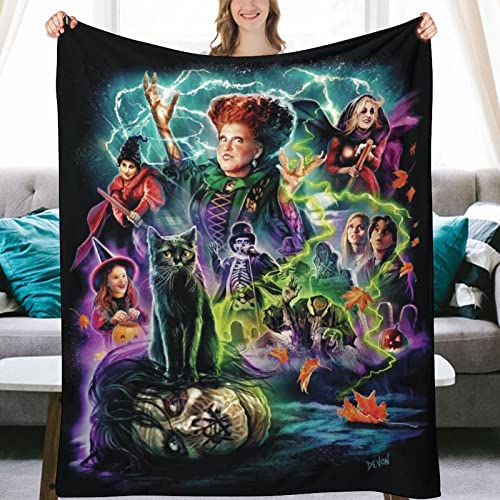 Hocus Pocus Flannel Blanket,Throw Blankets Witch Fleece Blankets Ultra-Soft Suitable for Couch Sofa Bed Home Decorations All Seasons Gifts for Women & Men 60X50 inch (HP 1, 60"X50")