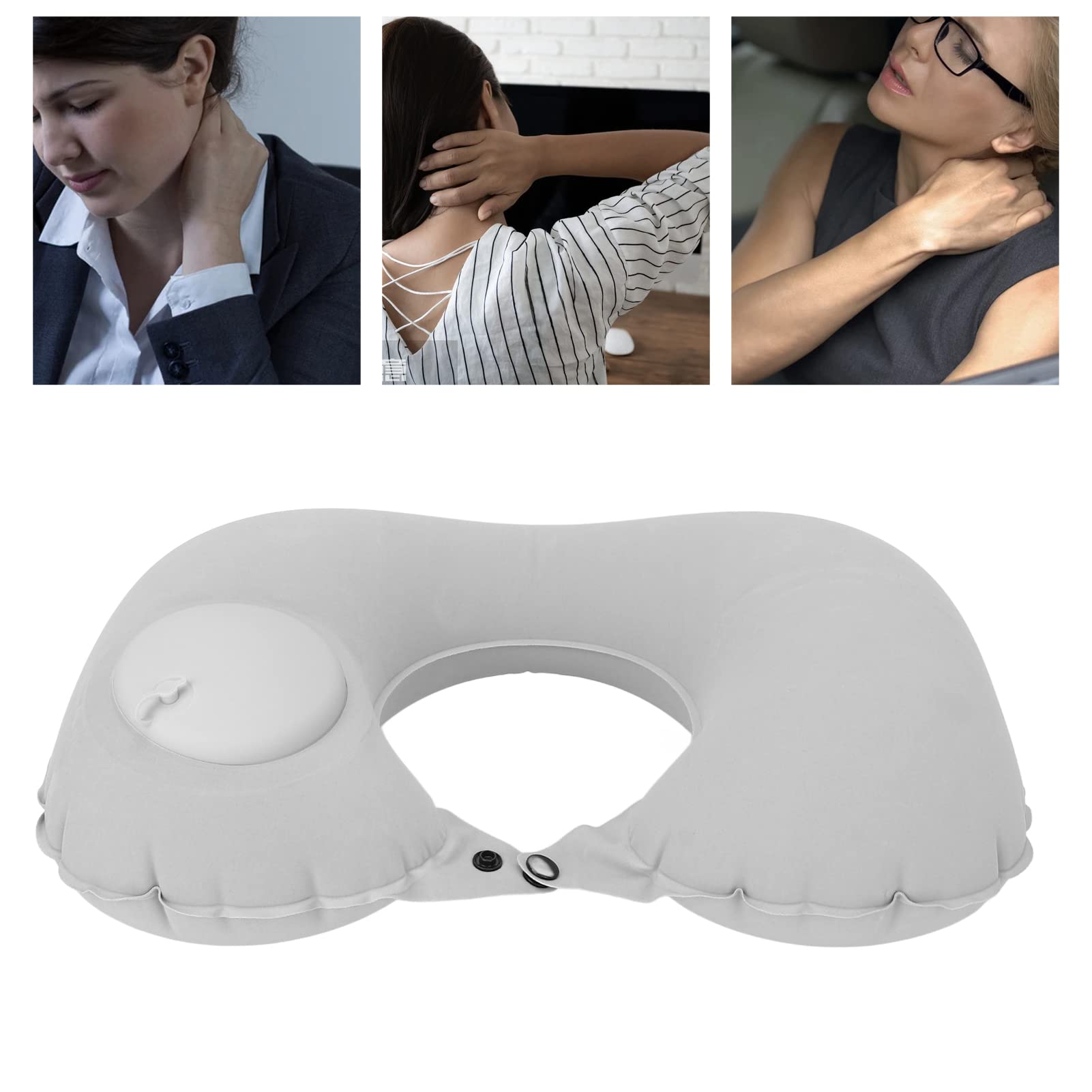 Neck Pillow Travel Neck Pillows Inflatable, Compact Portable Head and Neck Support Pillows, Small U Shape Headrest Cushion for Car Office
