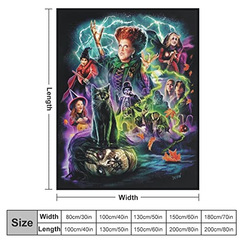 Hocus Pocus Flannel Blanket,Throw Blankets Witch Fleece Blankets Ultra-Soft Suitable for Couch Sofa Bed Home Decorations All Seasons Gifts for Women & Men 60X50 inch (HP 1, 60"X50")