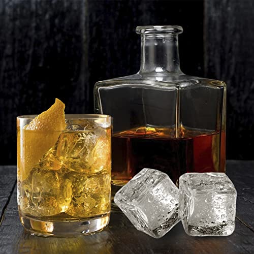 2 Pack Large Ice Cube Tray, Silicone Ice Cube Tray with Lid 6 Cavities Reusable & Flexible Designed BPA Free 2 Inch Ice Cube Mold Maker for Whiskey, Cocktail, Juice (Black)