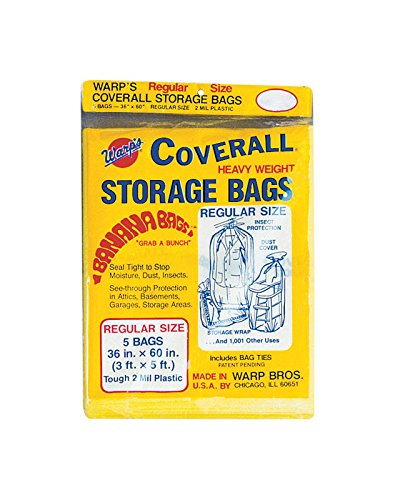Warp'S Storage Bag Banana Bag Regular Yellow 36" X 60" 5 Bags Per Pack - 2 Pack (Total 10 Bags)