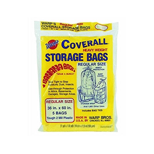 Warp'S Storage Bag Banana Bag Regular Yellow 36" X 60" 5 Bags Per Pack - 2 Pack (Total 10 Bags)