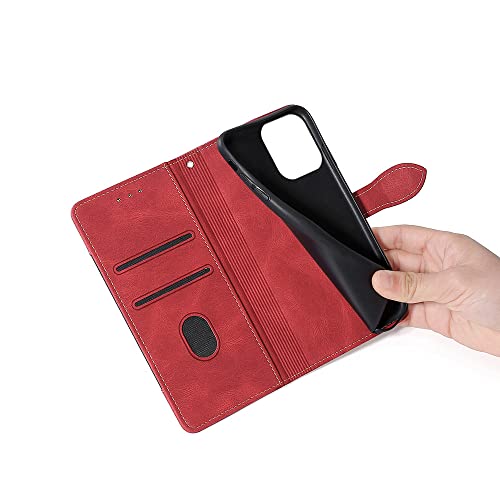 CYR-Guard Wallet Folio Case for Samsung Galaxy S9 Plus, Premium PU Leather Slim Fit Cover for Galaxy S9 Plus, Easy Carry, Red