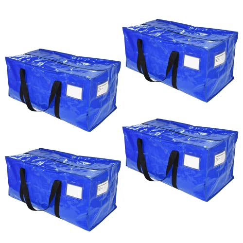 Amlsalm 4 Pack Extra Large Moving Bags with Zippers & Carrying Handles, Vacuum Compression Storage Bags, Heavy-Duty Storage Tote for Space Saving Moving Storage, Waterproof Multi-use Tool Tote Bag