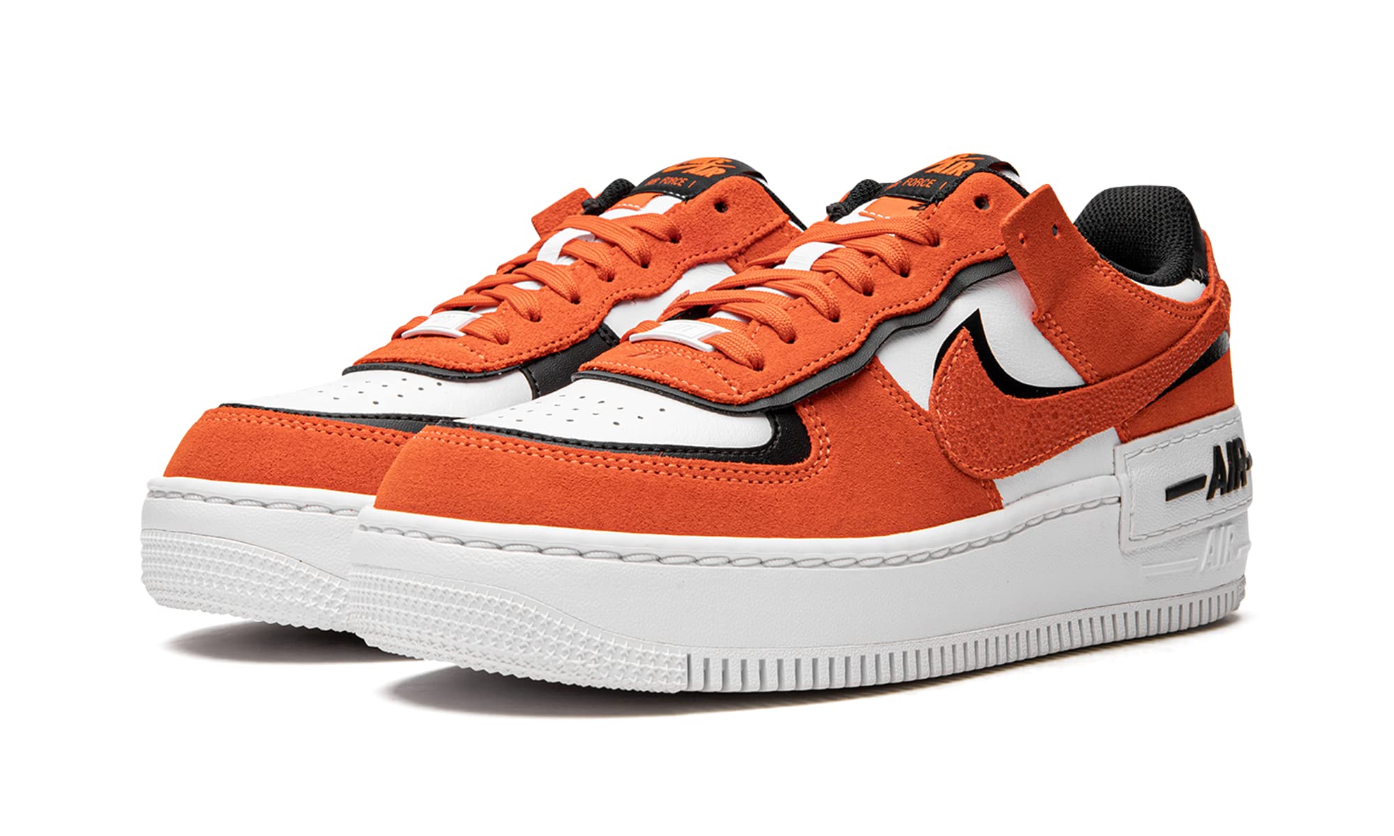 Nike Women's AF1 Shadow Basketball Shoes, Rush Orange/Black-guava Ice, 7.5