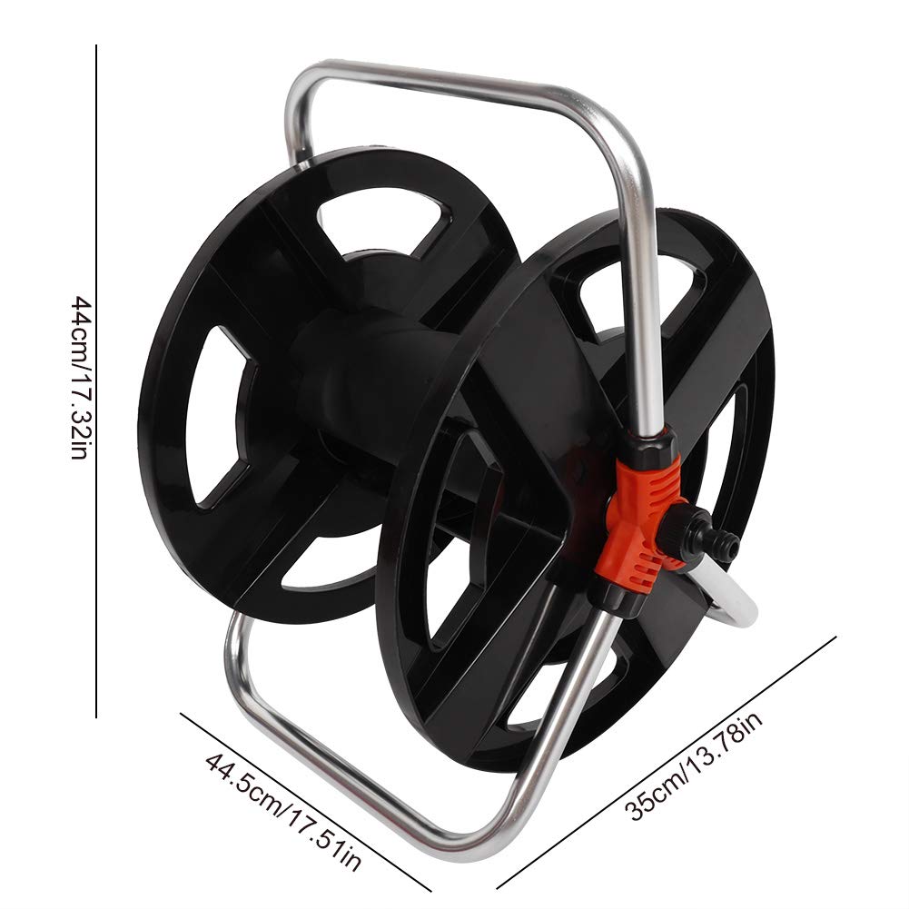 Hand Cranked Hose Reel, Practical Water Pipe Storage Shelf Aluminium Tube Garden Hose Reel Wall-mounted Water Hose Reel