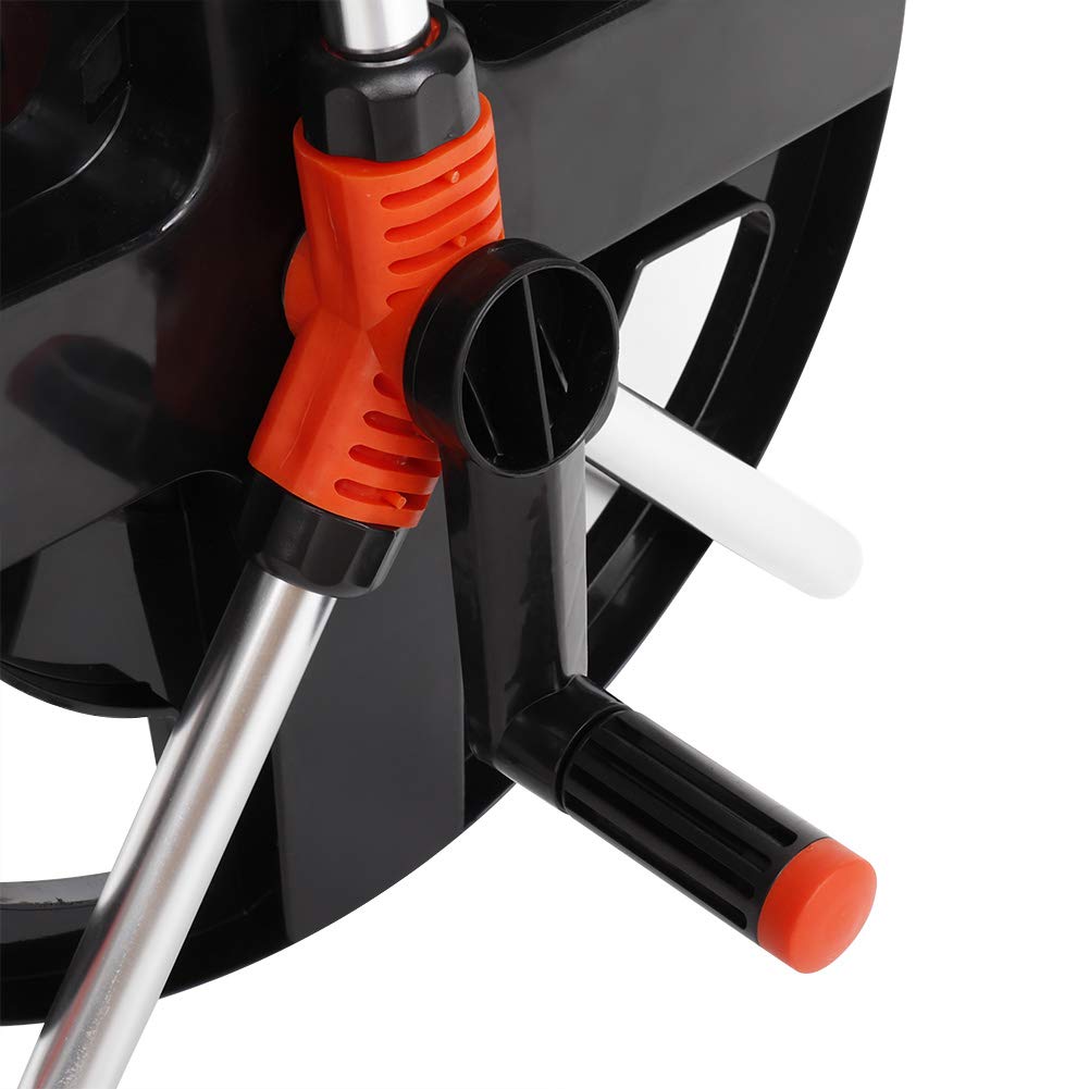 Hand Cranked Hose Reel, Practical Water Pipe Storage Shelf Aluminium Tube Garden Hose Reel Wall-mounted Water Hose Reel