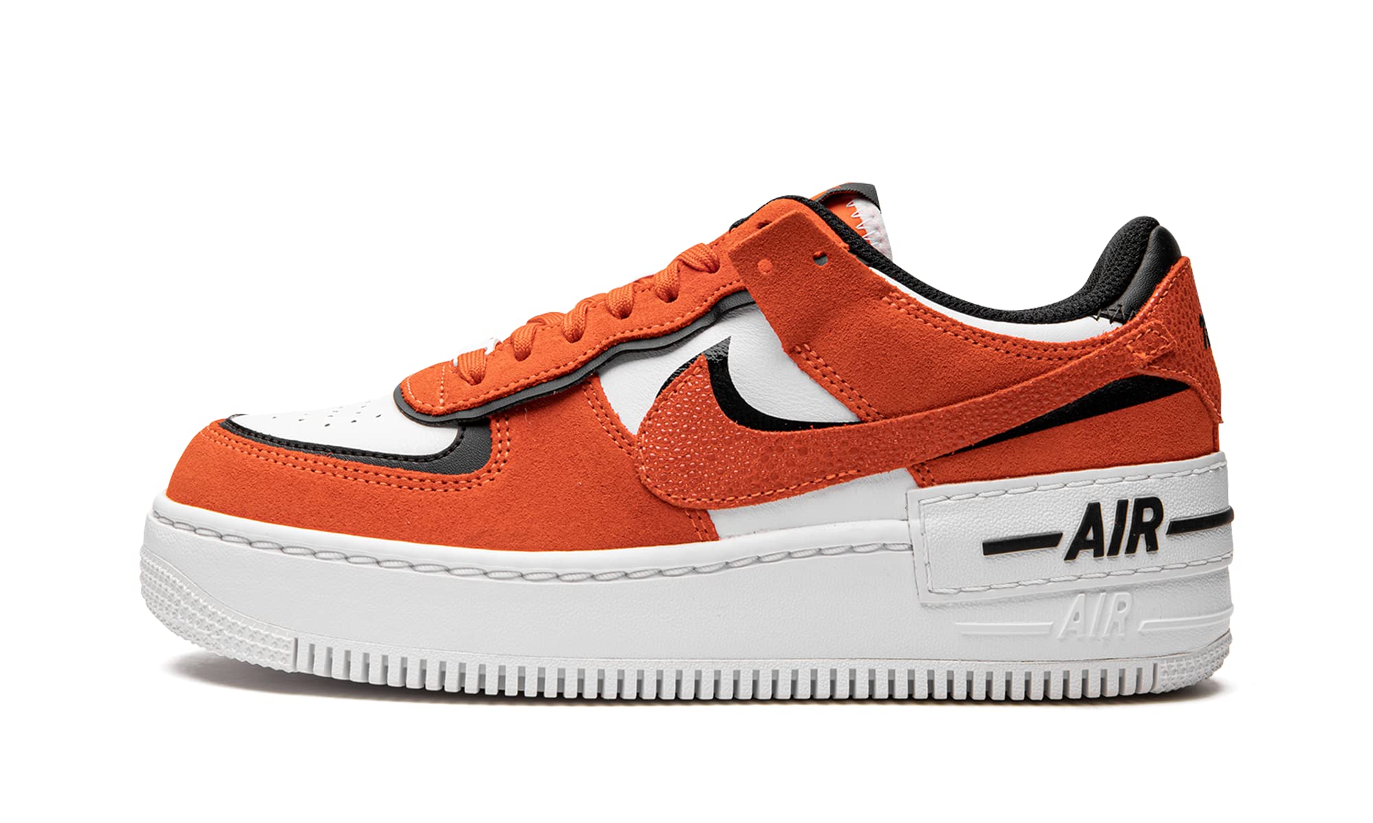 Nike Women's AF1 Shadow Basketball Shoes, Rush Orange/Black-guava Ice, 7.5