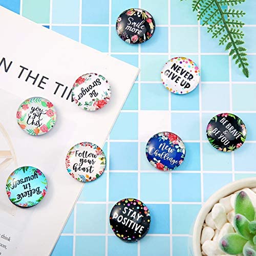 10 Pieces Inspirational Fridge Magnets Motivational Quote Magnets Glass Refrigerator Whiteboard Magnets for Classroom Office Home Locker Cabinet Dishwasher Photo Decor Supplies (Charming Pattern)