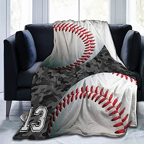 Maylian Personalized Ball Games Baseball Pattern Warm Unique Gift - Coral Fleece Flannel Photo Blanket (13,customX-Large 80 X 60 INCH)