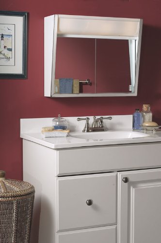 Specialty Flair Surface Mount Cabinet in White Baked Enamel Width: 24"