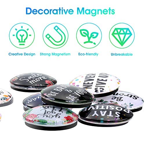 10 Pieces Inspirational Fridge Magnets Motivational Quote Magnets Glass Refrigerator Whiteboard Magnets for Classroom Office Home Locker Cabinet Dishwasher Photo Decor Supplies (Charming Pattern)