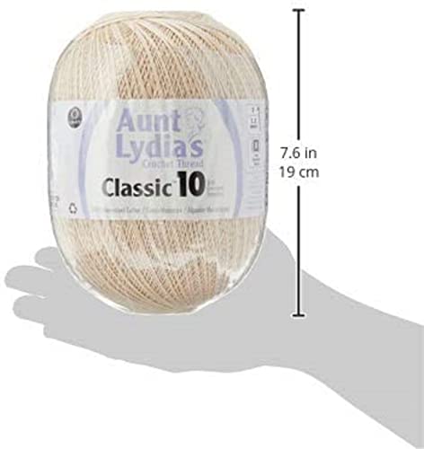 Aunt Lydia Crochet Cotton Jumbo White 1 Pack of Crochet - Cotton - Size 10-2730 Yards - Knitting/Crochet