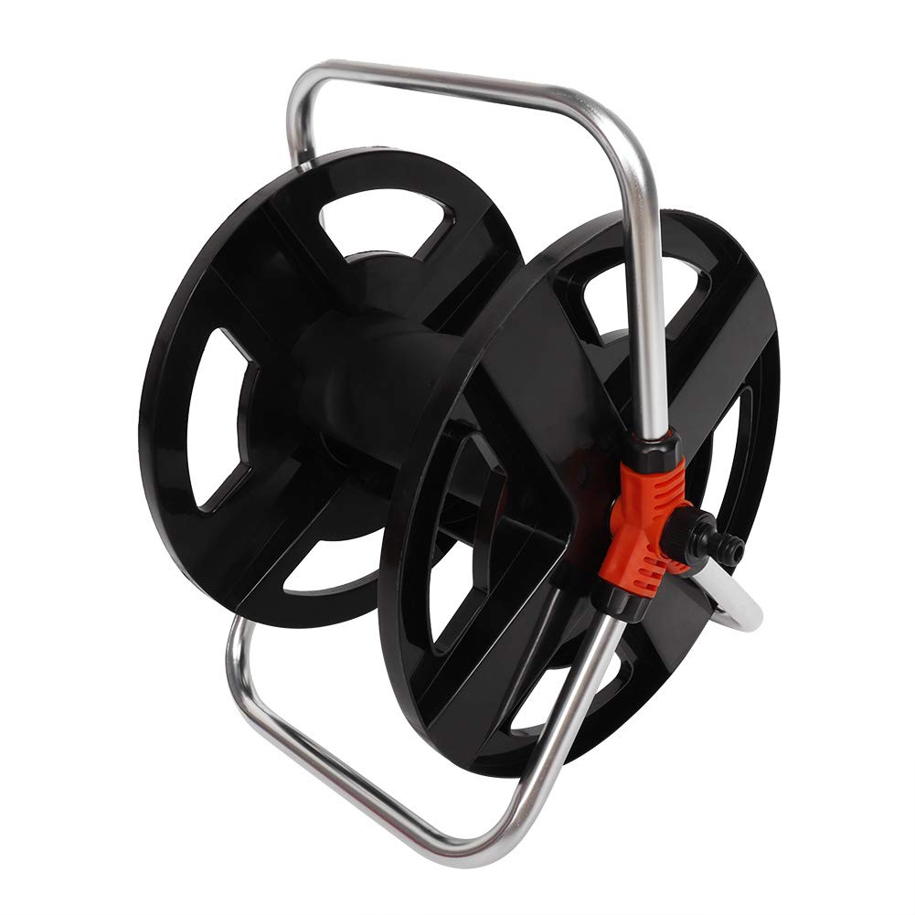 Hand Cranked Hose Reel, Practical Water Pipe Storage Shelf Aluminium Tube Garden Hose Reel Wall-mounted Water Hose Reel