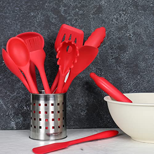 Chef Craft Premium Silicone Wire Cooking Whisk, 10.5 Inch, Red